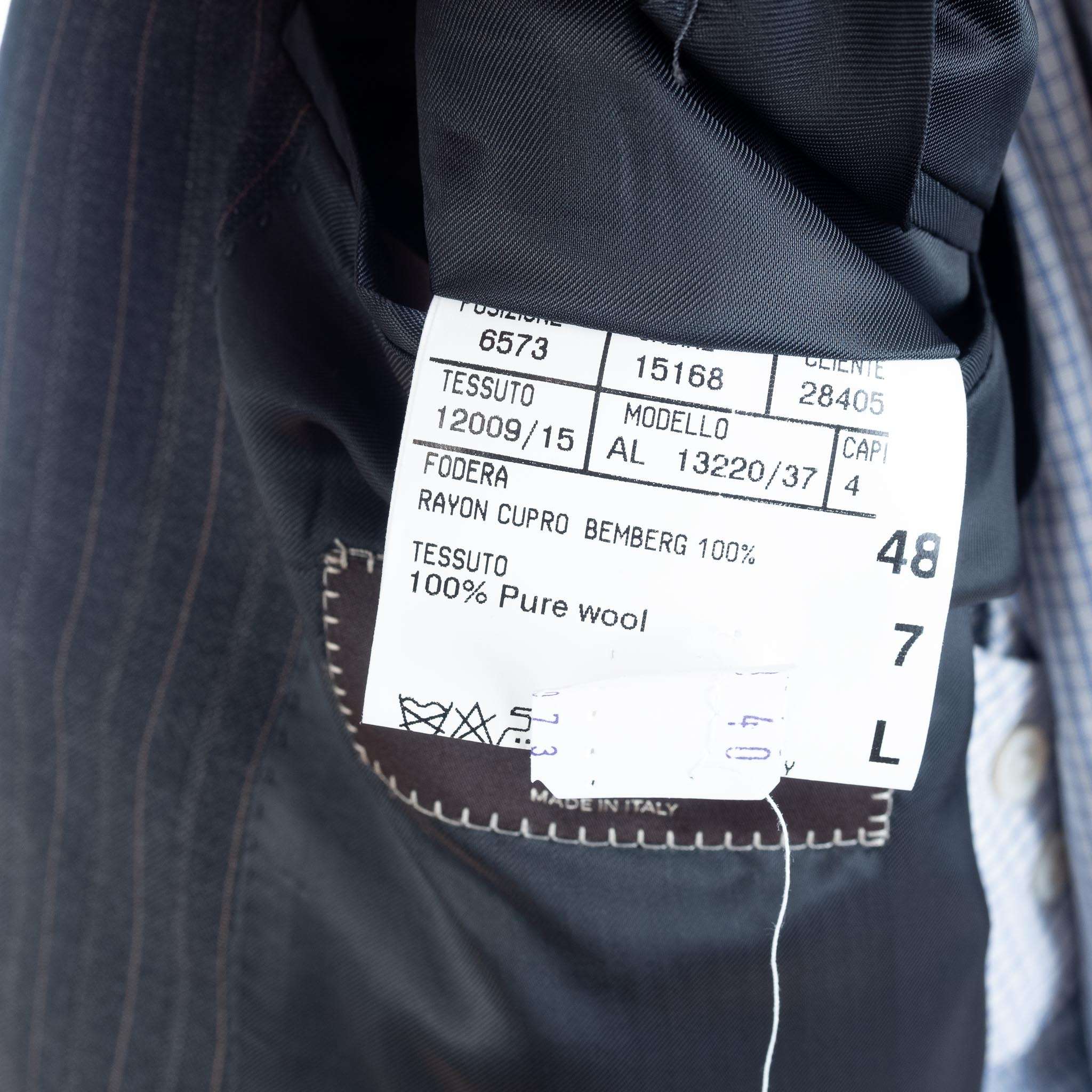 Canali - Men's Black Long Wool Suit - Brown & Blue Stripes ᐅ $813 SALE ...