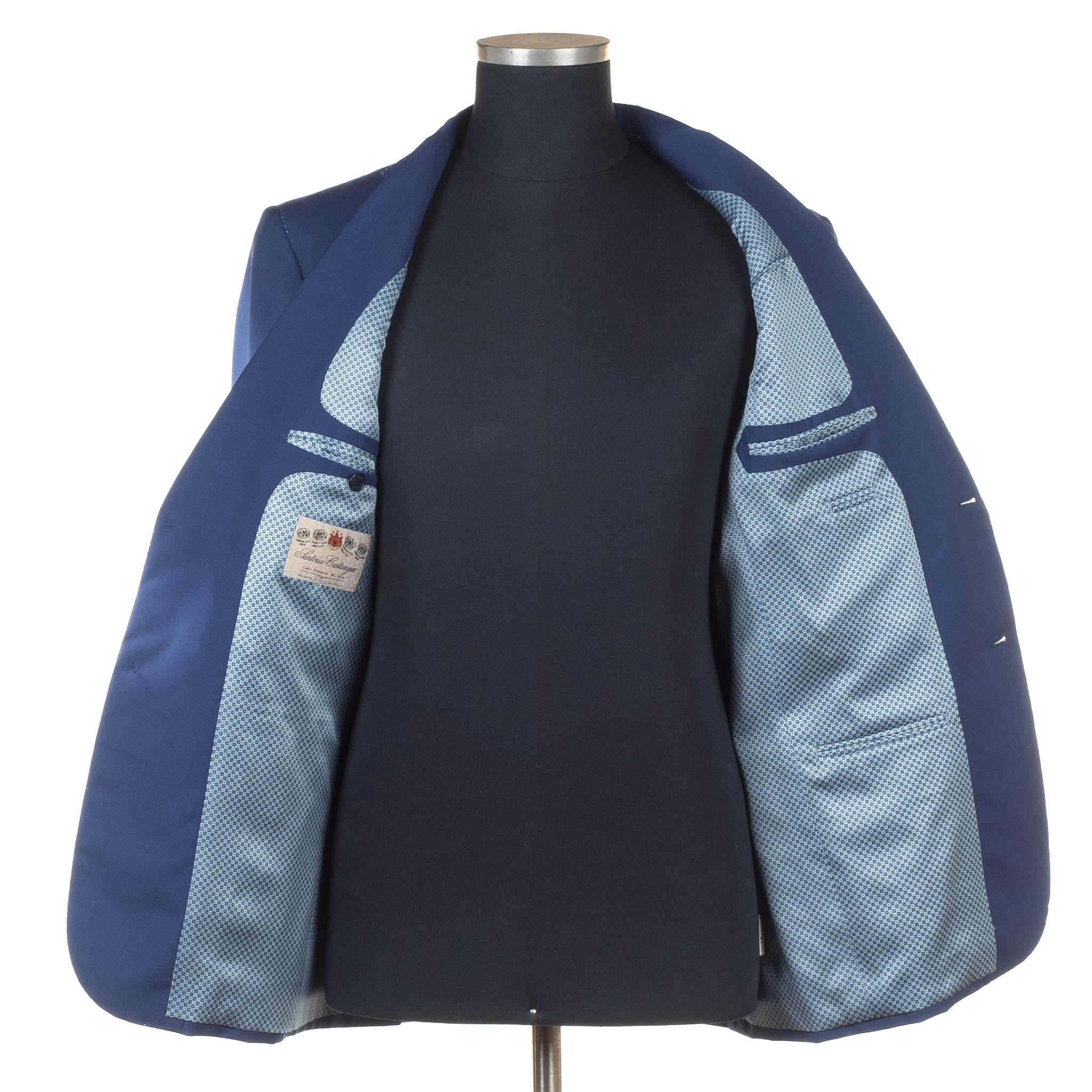 Castangia - Men's Wool & Mohair Sport Coat in Blue with White Pick ...