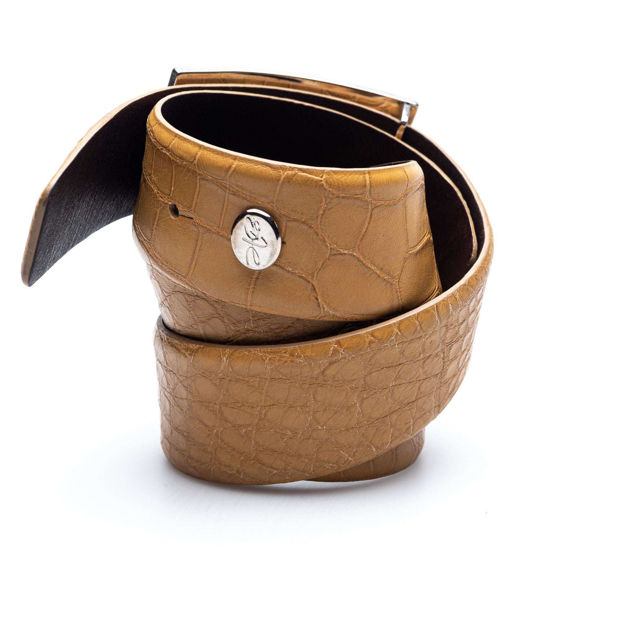 Hettabretz - Men's Rectangular Logo Yellow Alligator Belt ᐅ €333 SALE ...