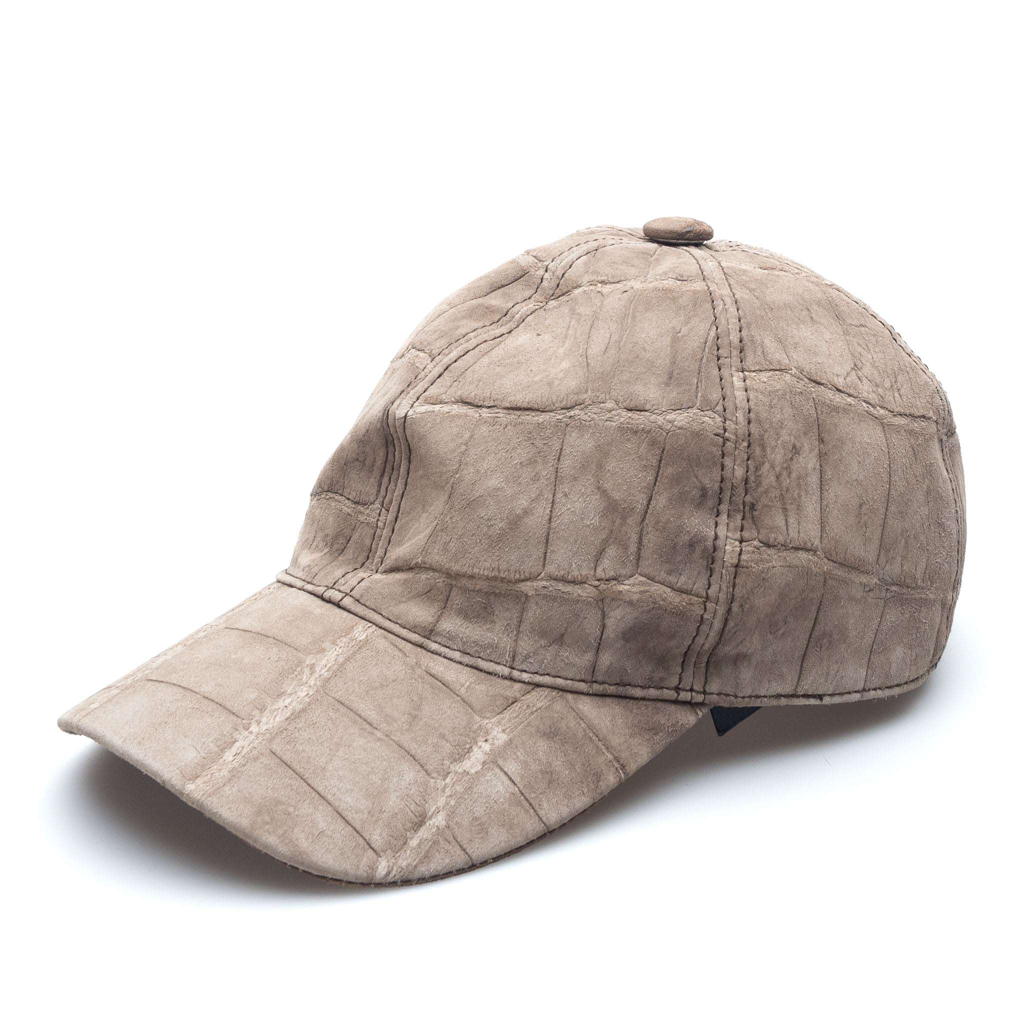 Hettabretz - Men's Suede Crocodile Luxury Cap - Gray ᐅ €699 SALE ...