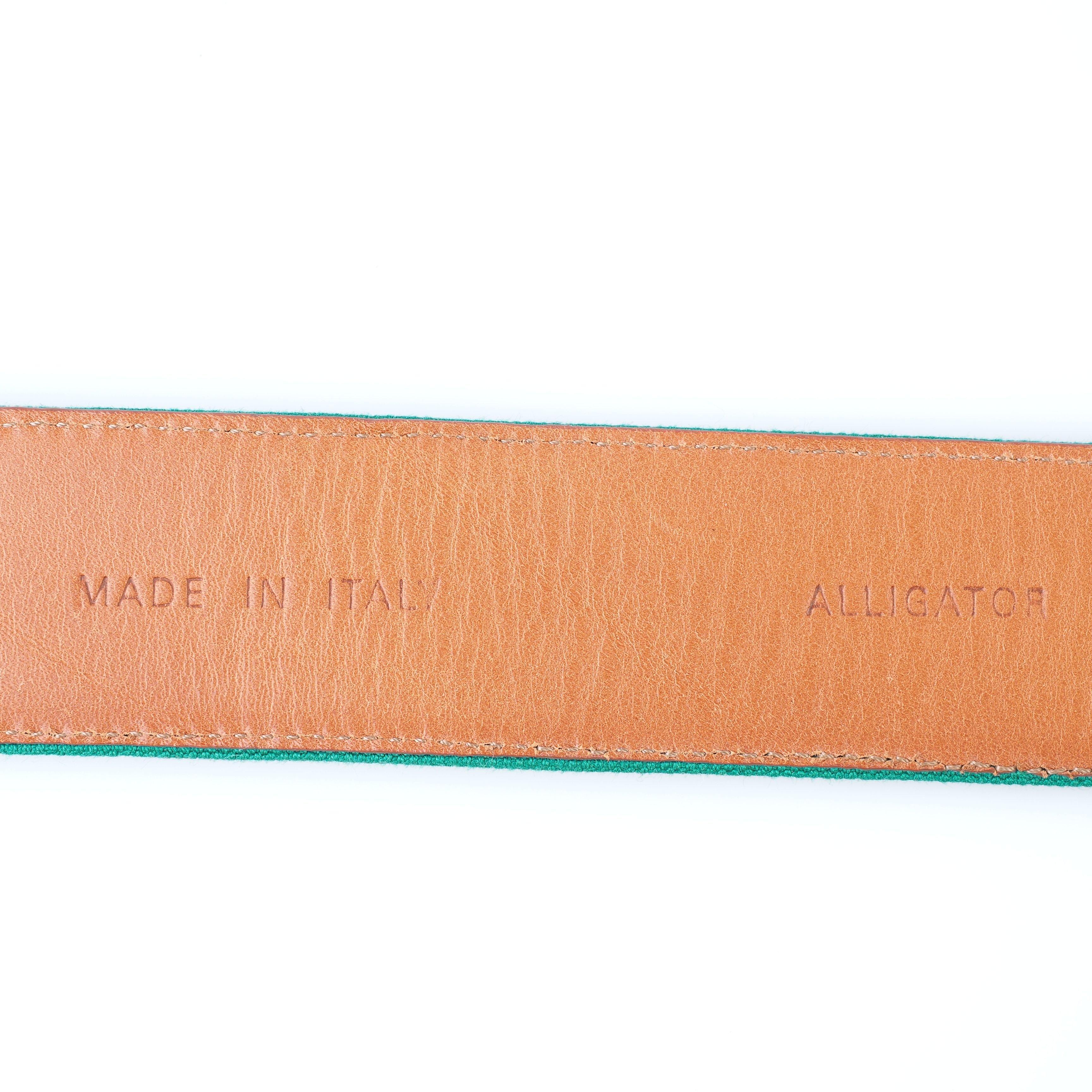 Kiton - Men's Classic Alligator Leather Belt Silver Buckle ᐅ €250 SALE ...
